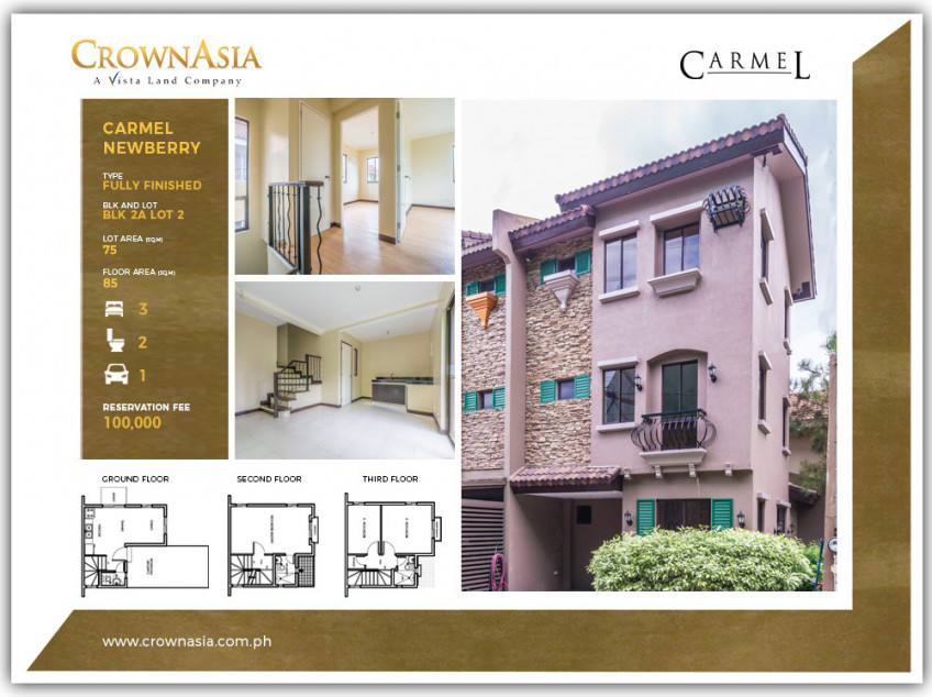 Carmel by Crown Asia | 3BR Townhouse in Bacoor Cavite