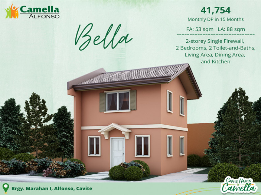 2BR House and Lot in Cavite (Bella in Camella Alfonso)