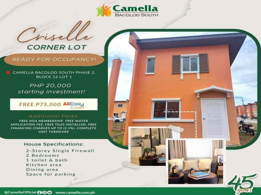 Newly built 2 bedroom Criselle Model unit in Negros Occidental
