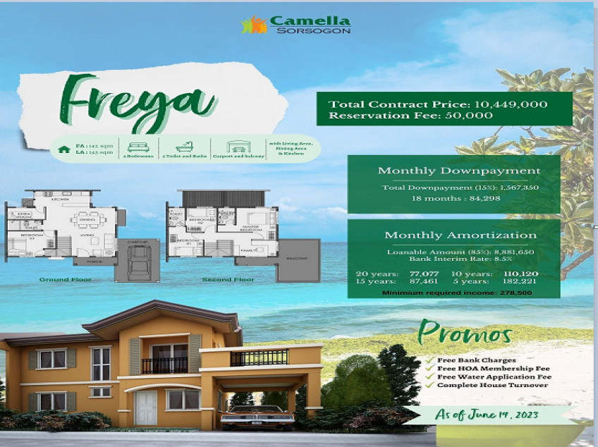 Freya House and Lot For Sale at Camella Sorsogon