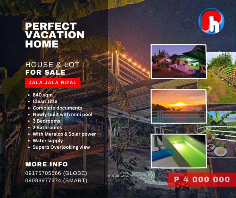 Vacation House With Overlooking View In Rizal For Sale