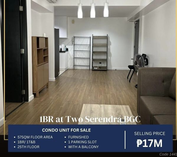 For Sale: 1BR Unit at Two Serendra Meranti Tower, BGC, ₱17M