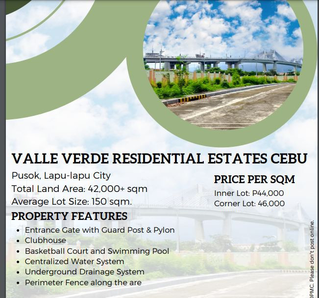 For Sale Lot In Valle Verde, Lapu-Lapu City