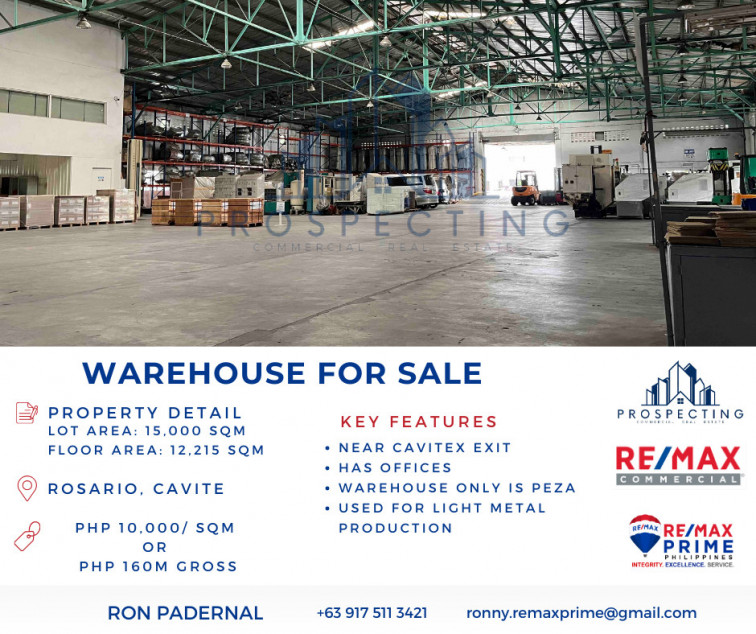 Manufacturing Warehouse For Sale in General Trias, Cavite 15,000 sqm
